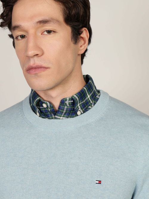 Suéter de Algodón Orgánico con Logo Bordado de Hombre Tommy Hilfiger ...