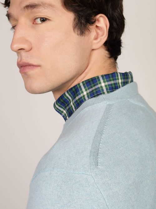 Suéter de Algodón Orgánico con Logo Bordado de Hombre Tommy Hilfiger ...