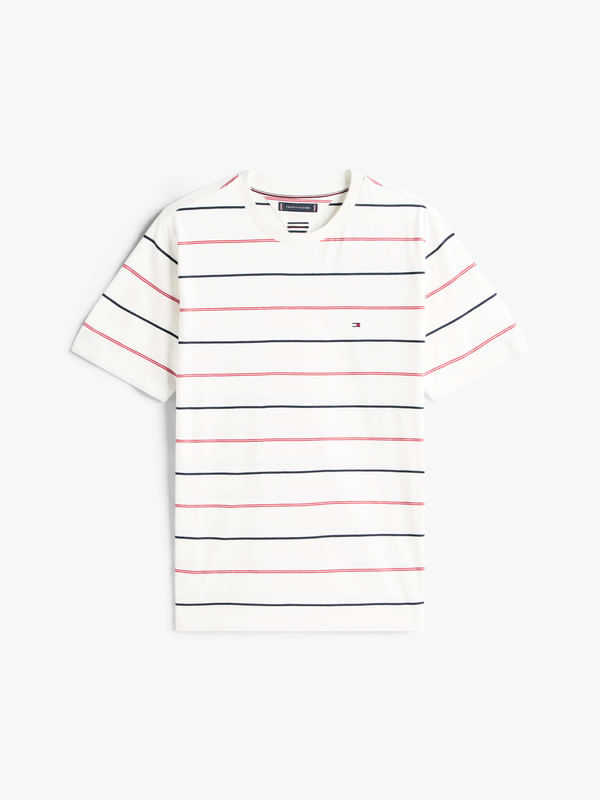 Playera De Rayas Con Logo Bordado De Hombre Tommy Hilfiger | Playeras ...